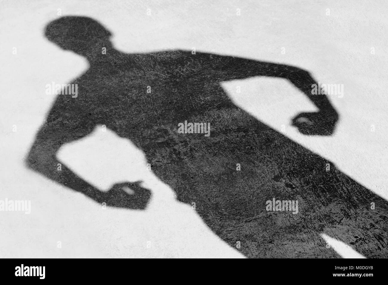 Shadow of a man Black and White Stock Photos & Images - Alamy