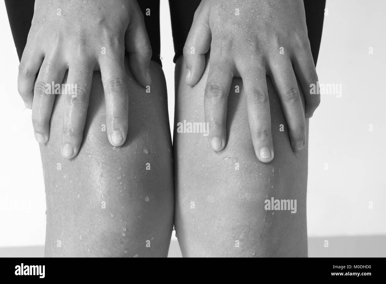 Sweat on body of woman , Health Concept , black and white tone Stock ...