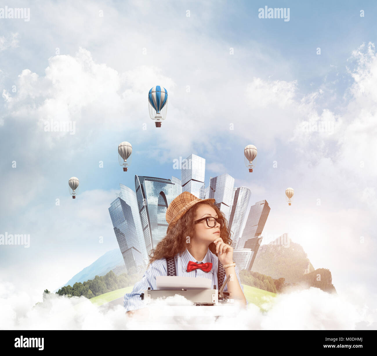 Creative inspiration of young female writer Stock Photo - Alamy
