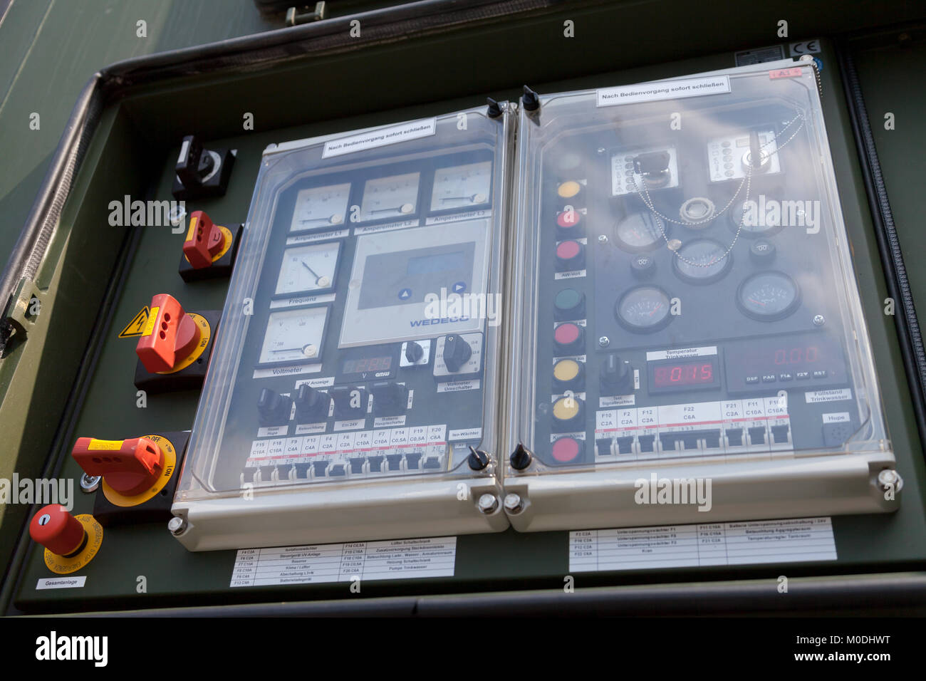 BURG / GERMANY - JUNE 25, 2016: control panel from german military ...