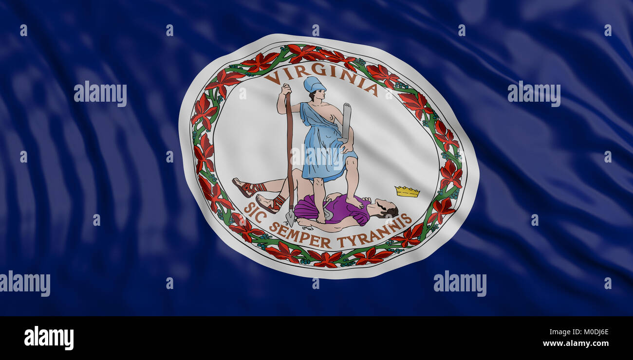 Virginia USA waving flag background. 3d illustration Stock Photo - Alamy