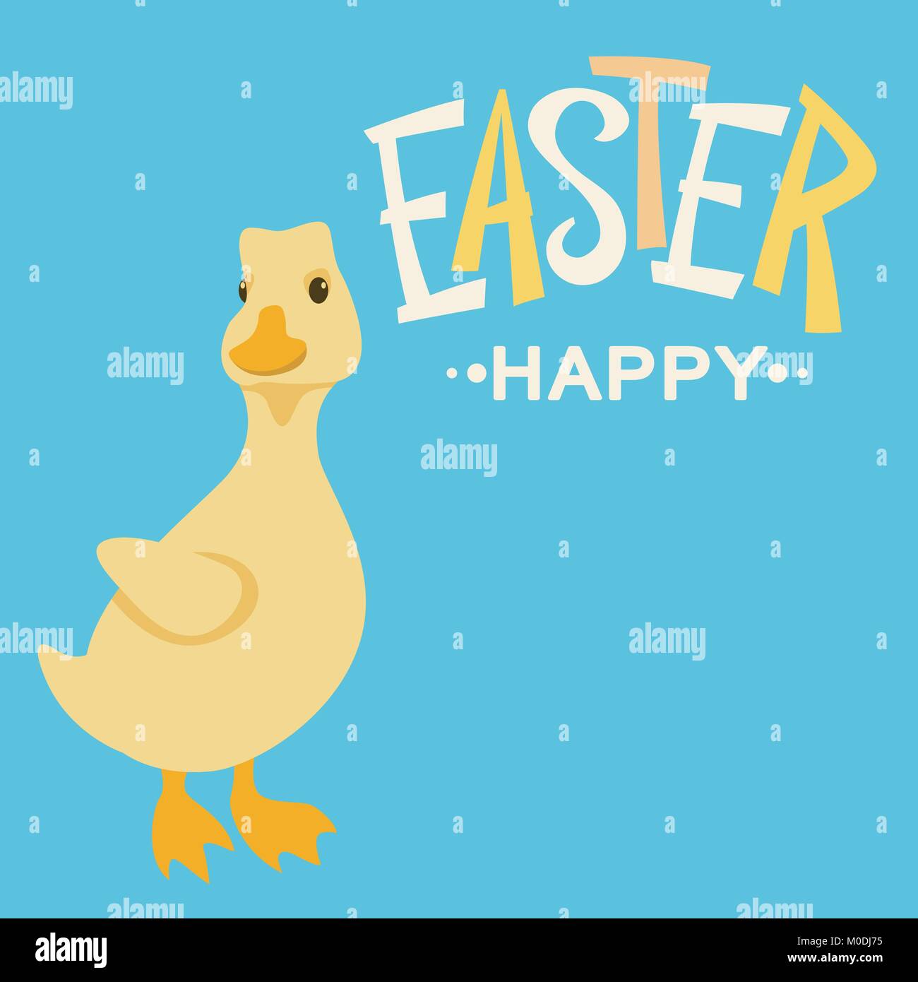 easter duck cartoon design vector illustration flat style Stock Vector ...