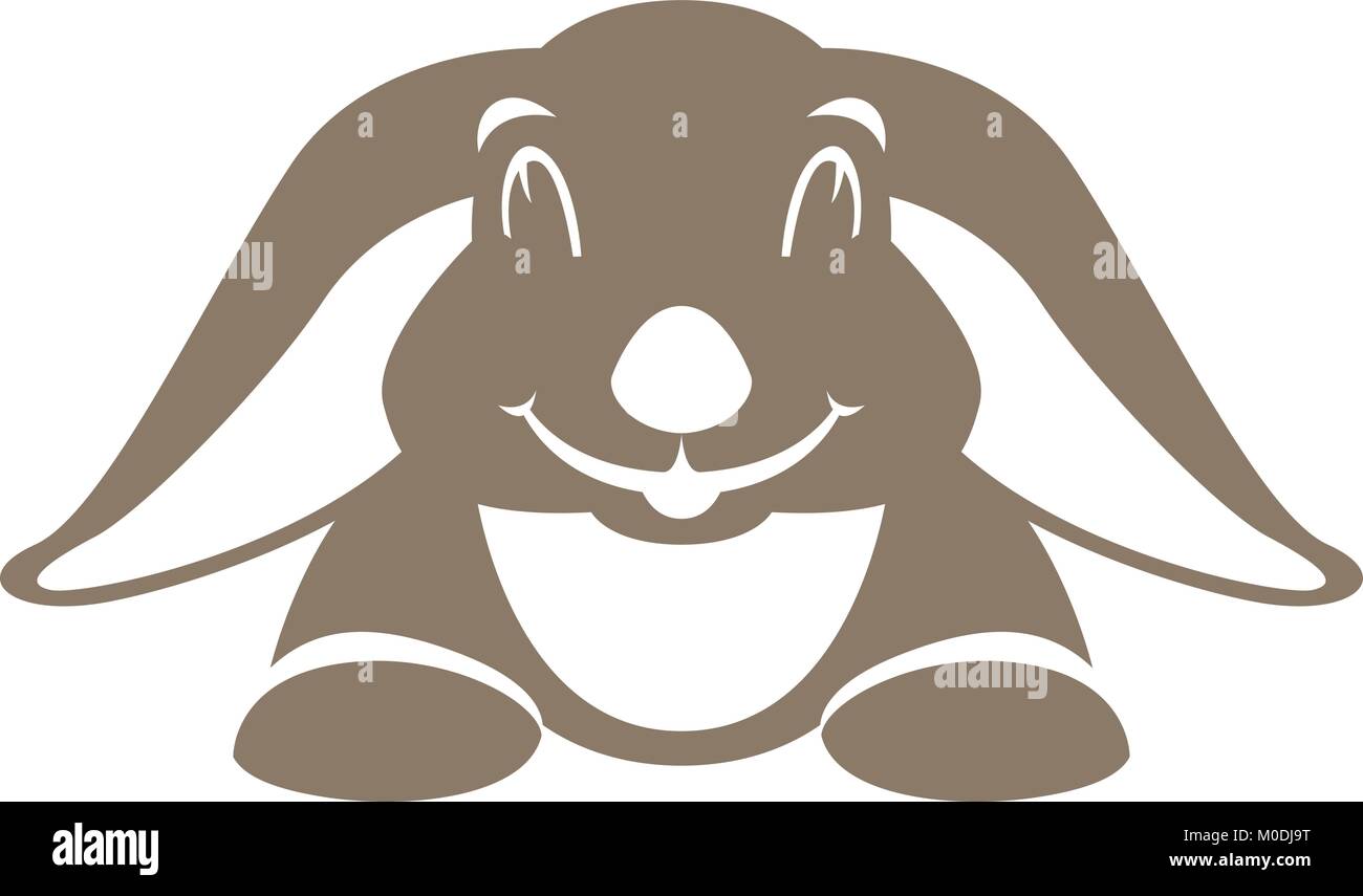 hare rabbit vector illustration flat style front side silhouette Stock ...