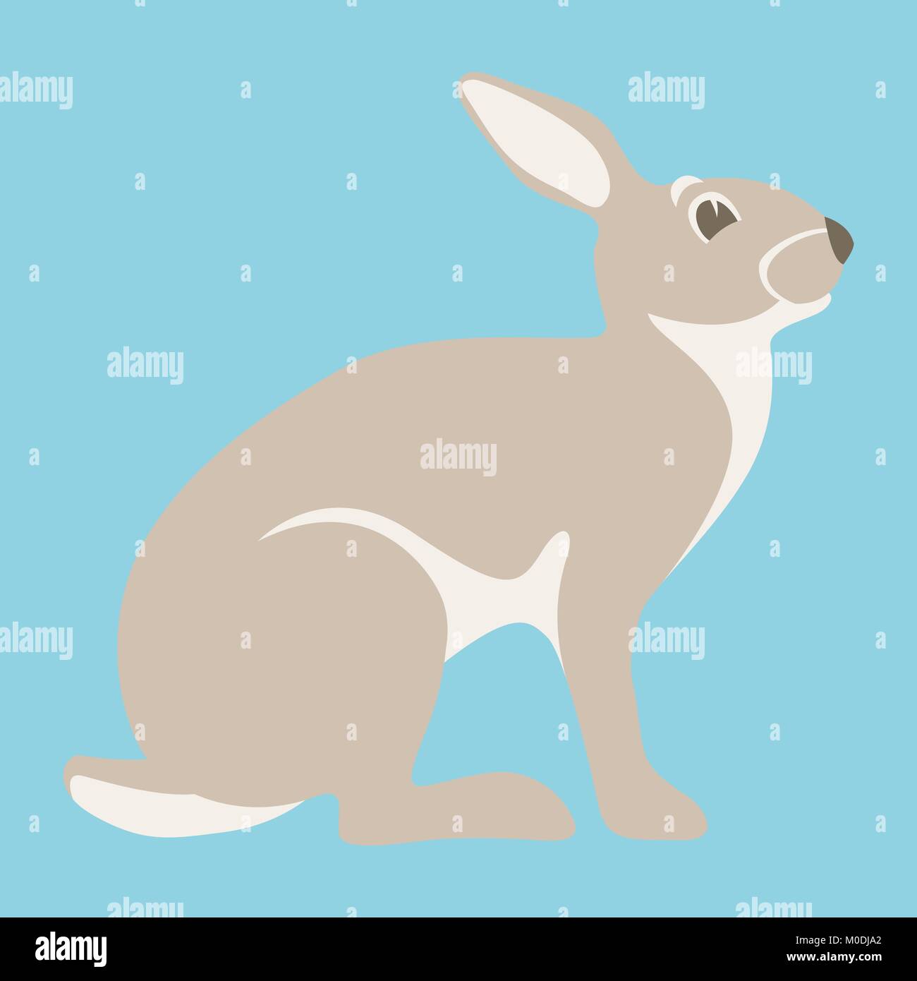 hare rabbit vector illustration flat style profile side Stock Vector ...