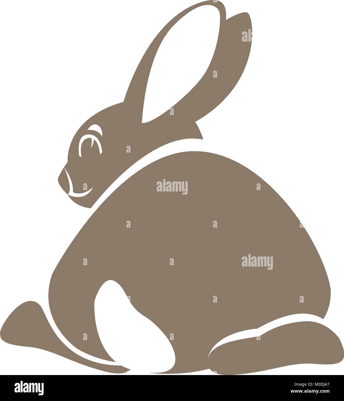 hare rabbit vector illustration flat style profile side Stock Vector ...