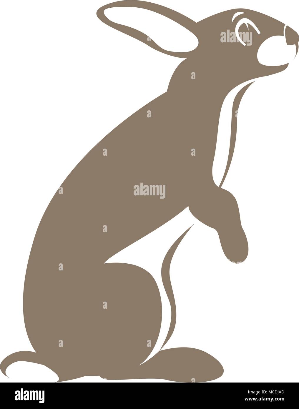 hare rabbit vector illustration flat style profile side Stock Vector ...