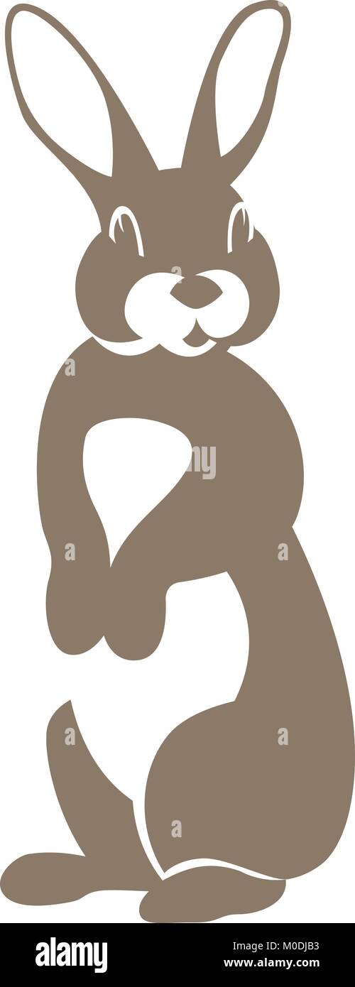hare rabbit vector illustration flat style front side silhouette Stock ...