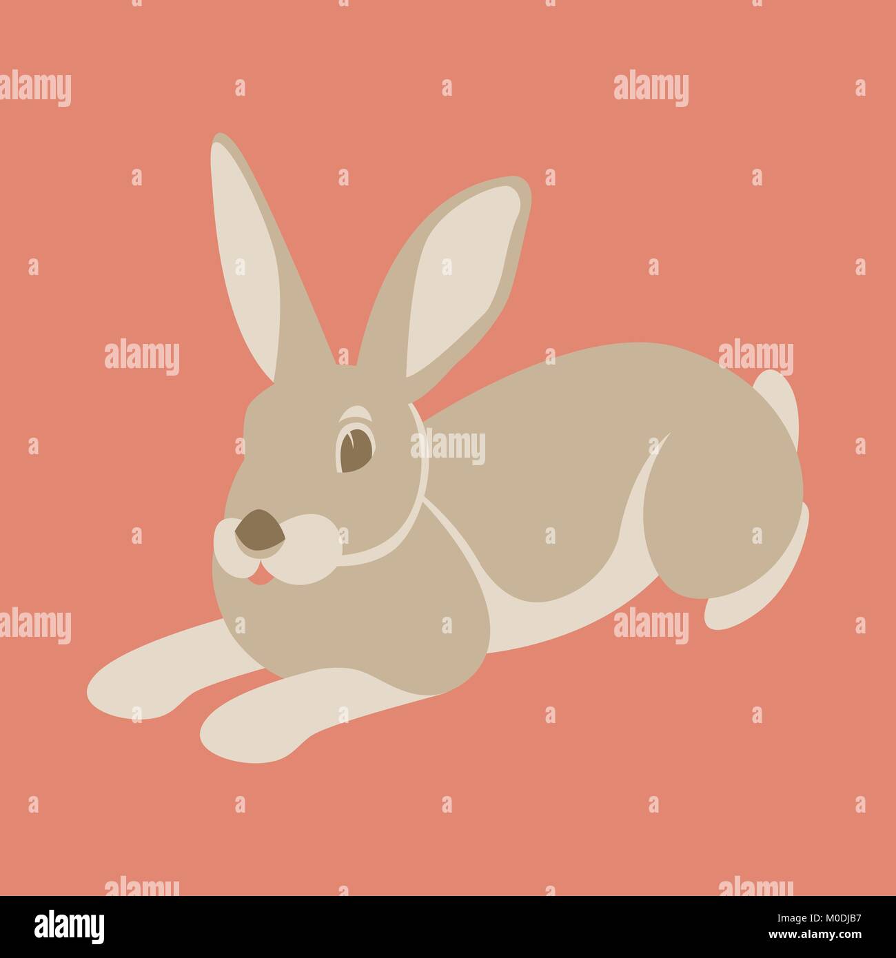 Hare Rabbit Vector Illustration Flat Style Profile Side Stock Vector Image And Art Alamy