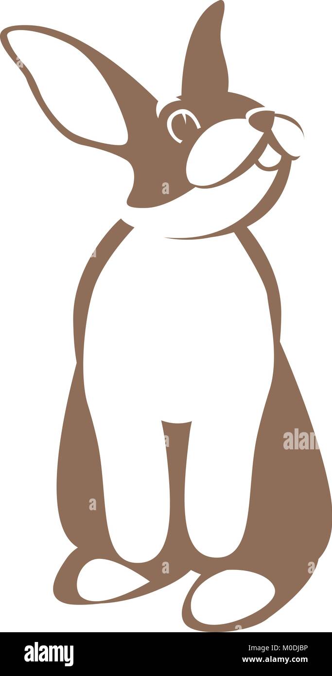 hare rabbit vector illustration flat style front side silhouette Stock ...