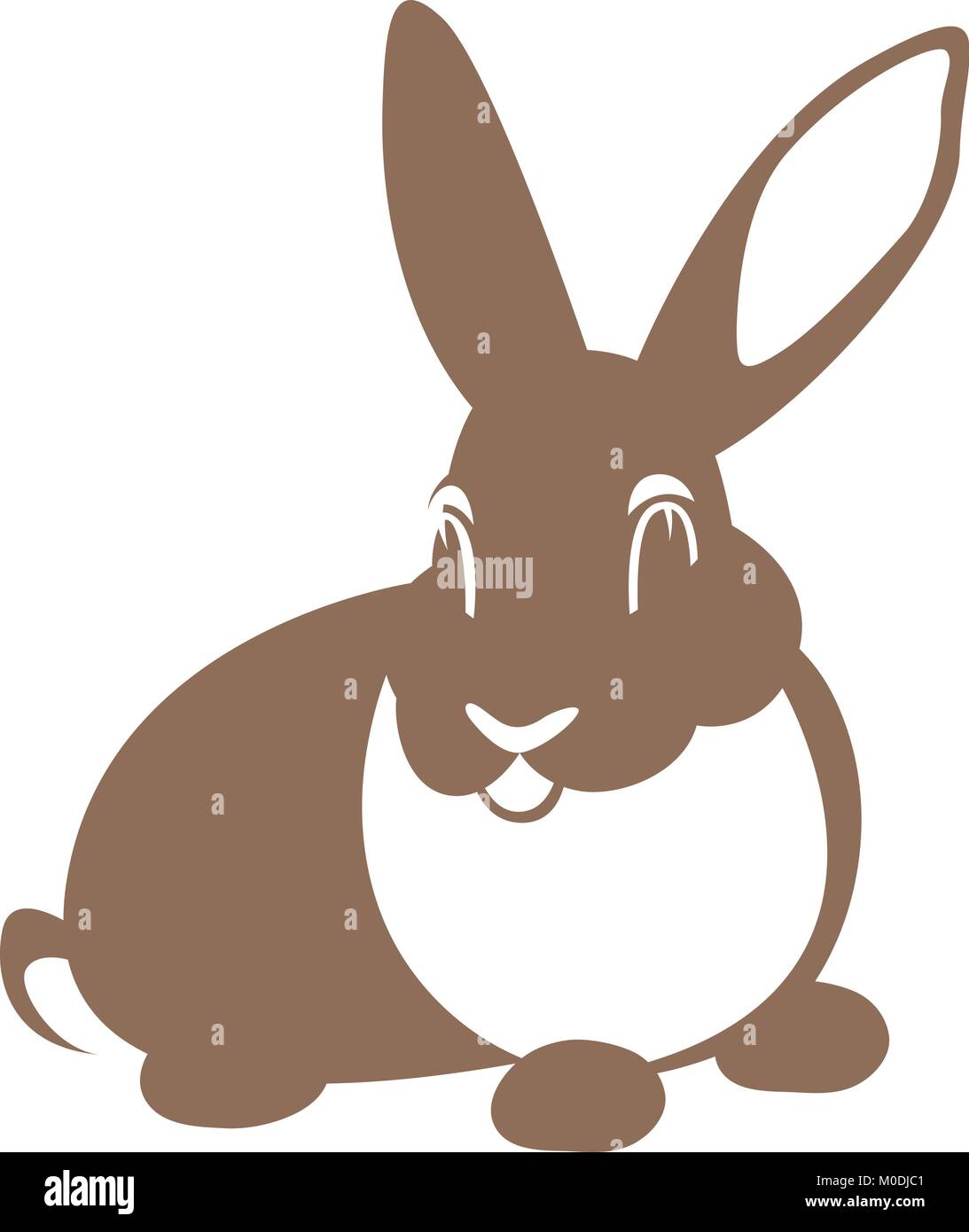 hare rabbit vector illustration flat style front side silhouette Stock ...