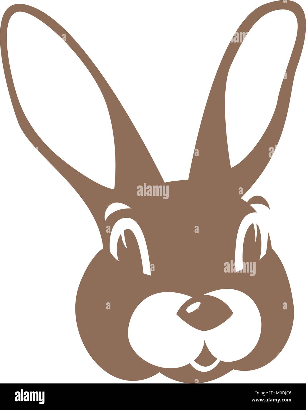 hare rabbit face vector illustration flat style front side Stock Vector ...