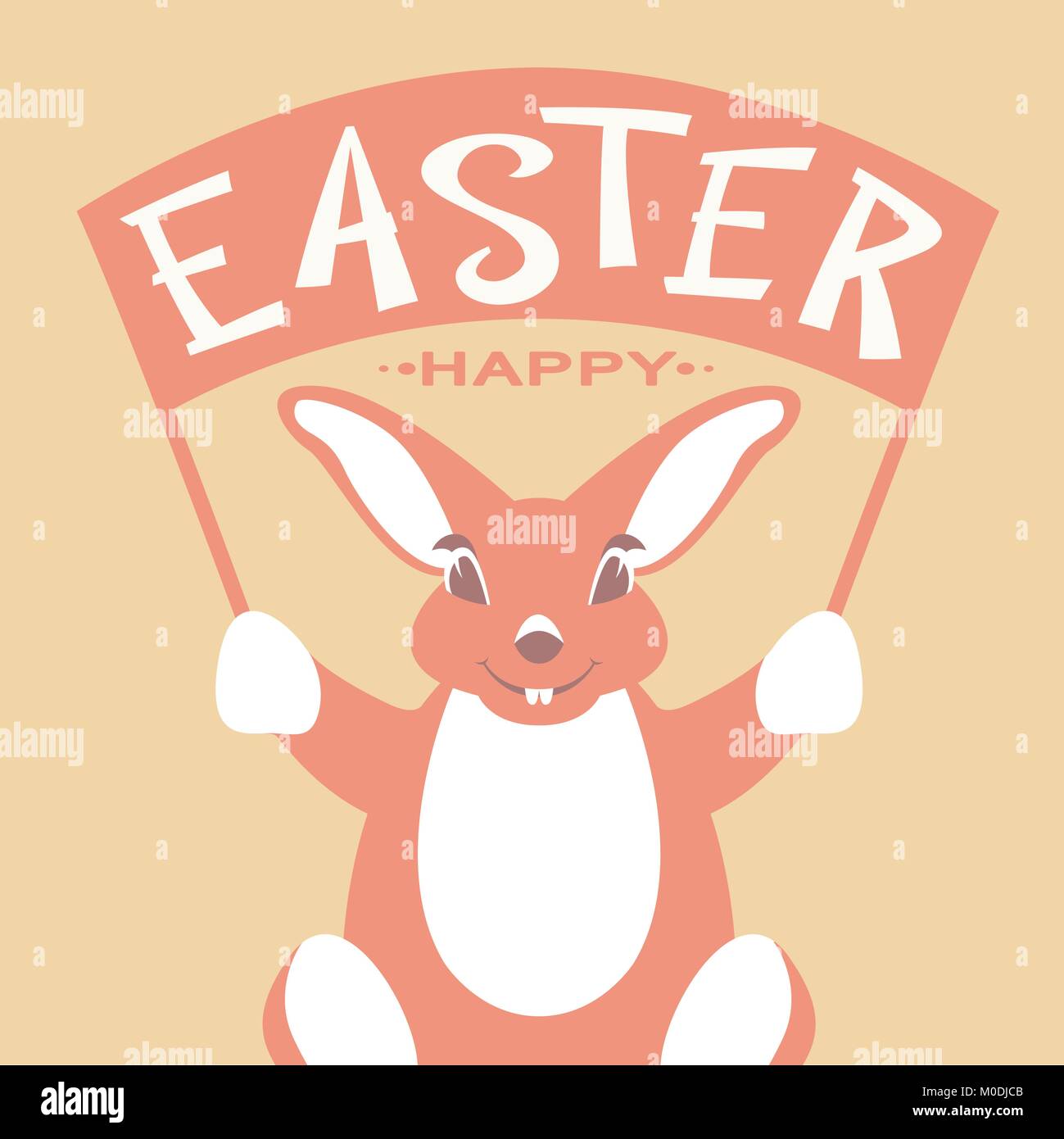 easter design rabbit vector illustration flat style front view Stock ...