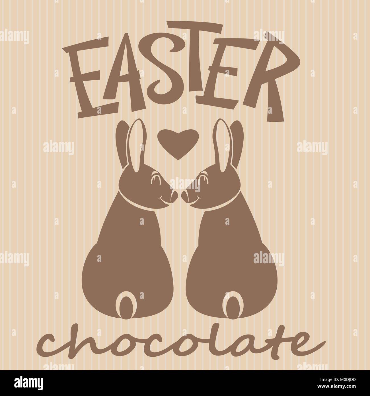 rabbit happy easter chocolate vector illustration flat style Stock ...