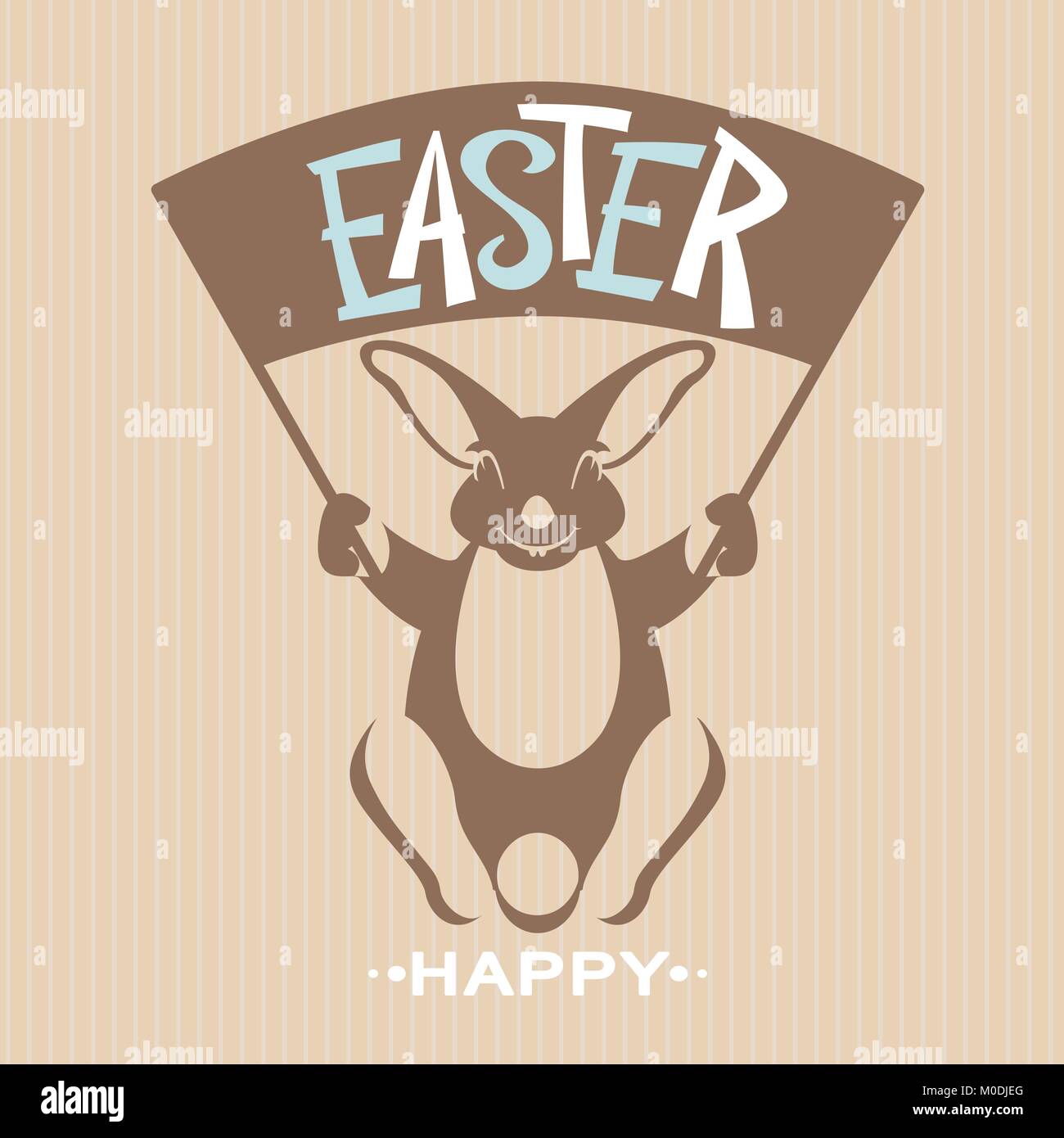 rabbit happy easter chocolate vector illustration flat style Stock ...