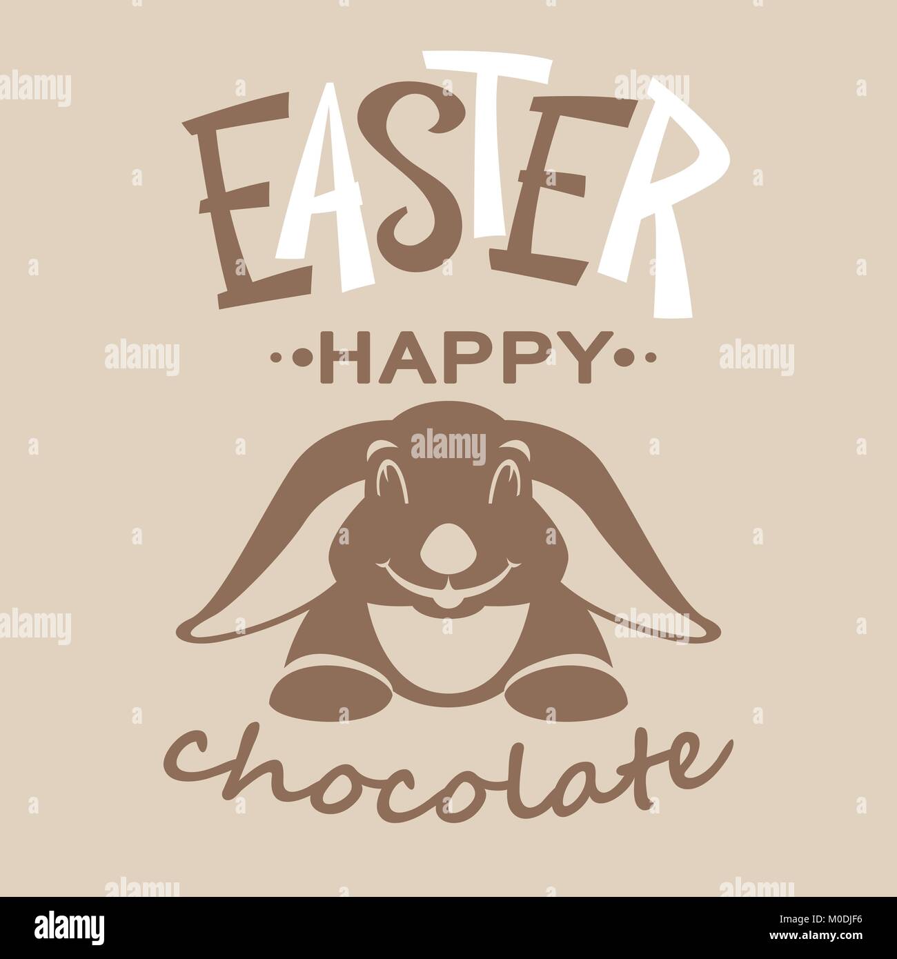 rabbit happy easter chocolate vector illustration flat style Stock ...
