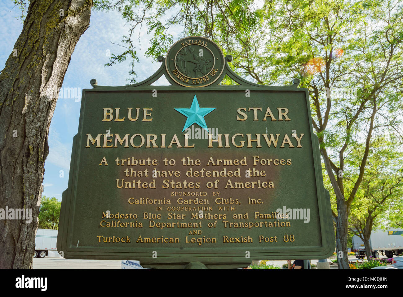 Blue Star Memorial Sign High Resolution Stock Photography and Images ...