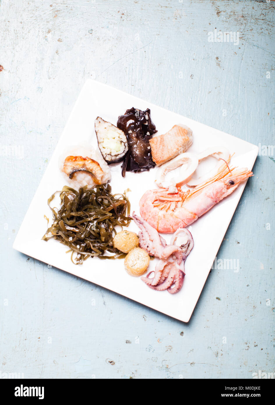 Various Cooked Seafood Stock Photo - Alamy