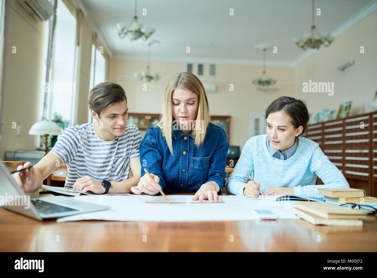 Studying Hard for Exam Stock Photo - Alamy