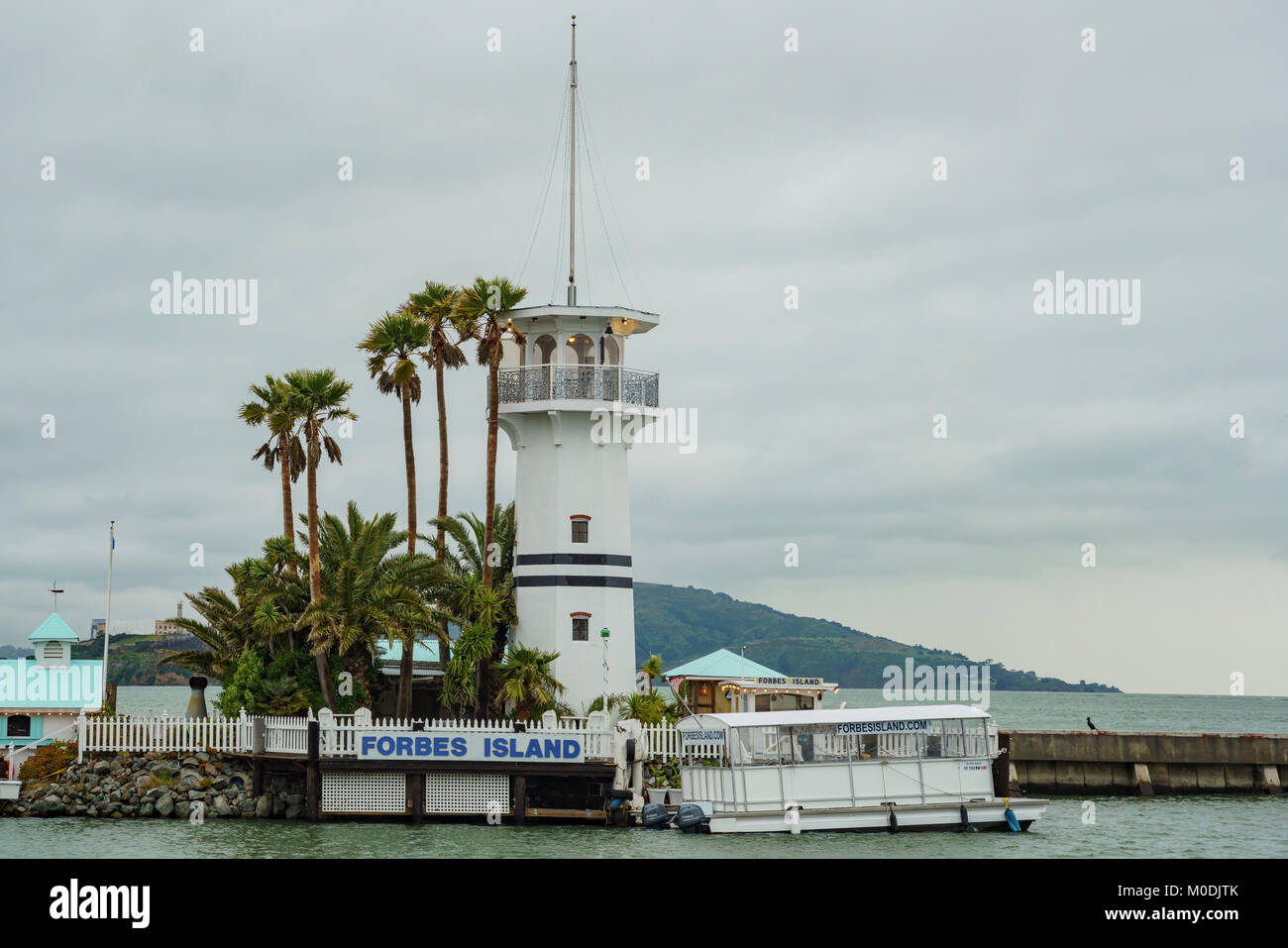 San Fransisco, APR 17: Forbes Island and lighthouse in the fisherman's ...