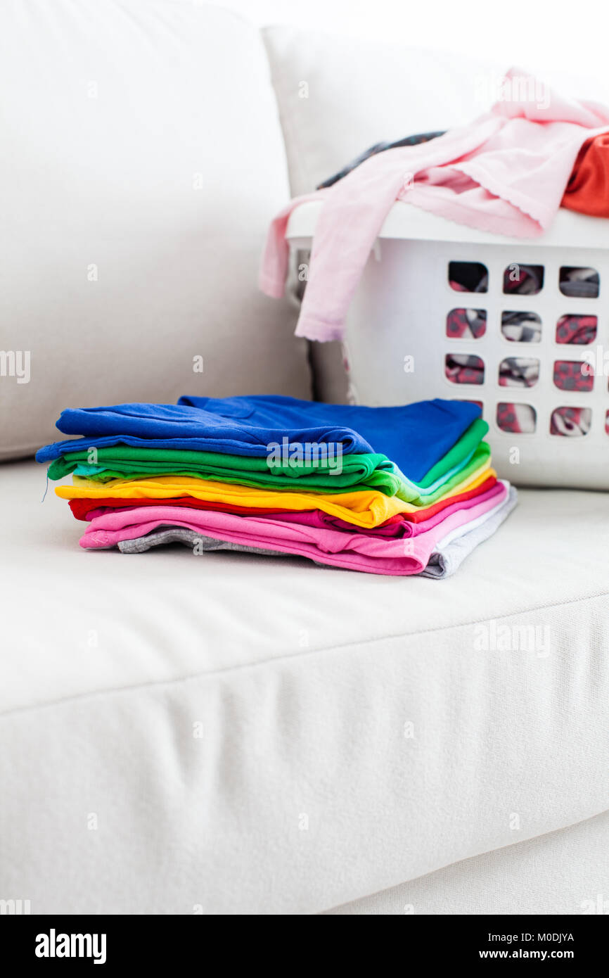 Colorful clean clothes Stock Photo - Alamy