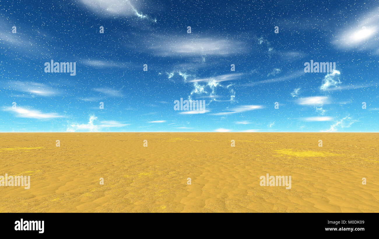 Desert. Alien Planet. Landscape of stranger planet.3D illustration ...