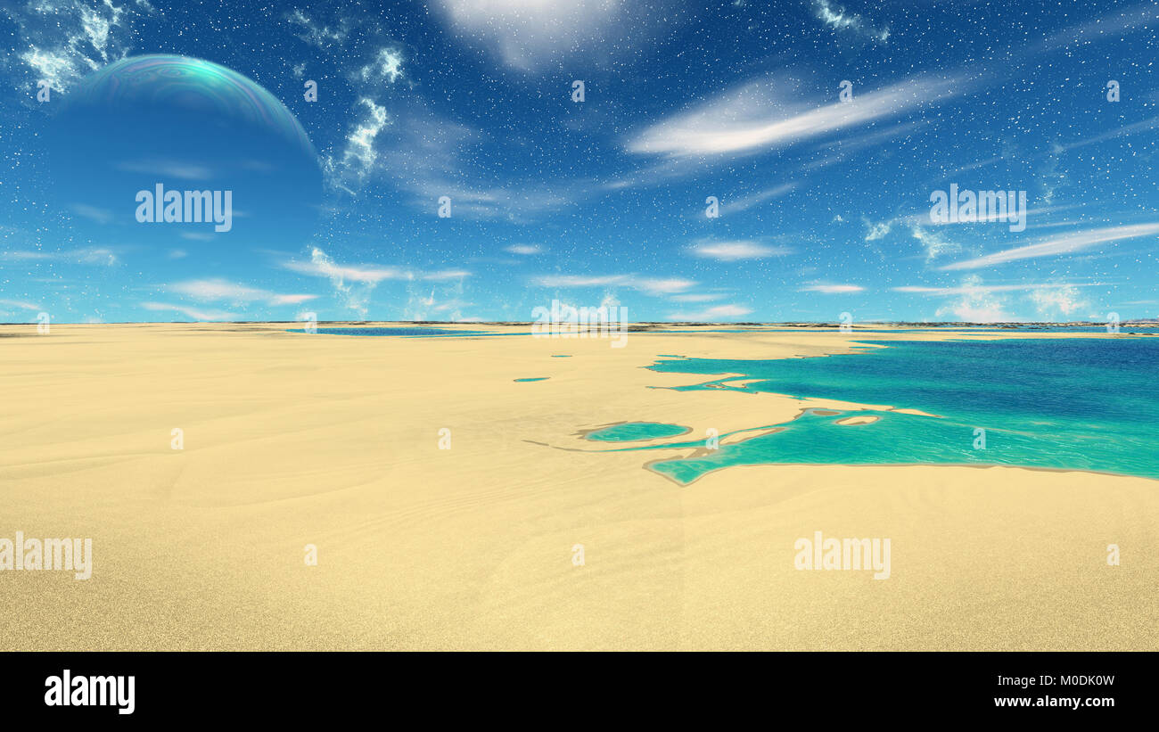 Landscape of stranger planet. 3D illustration Stock Photo - Alamy