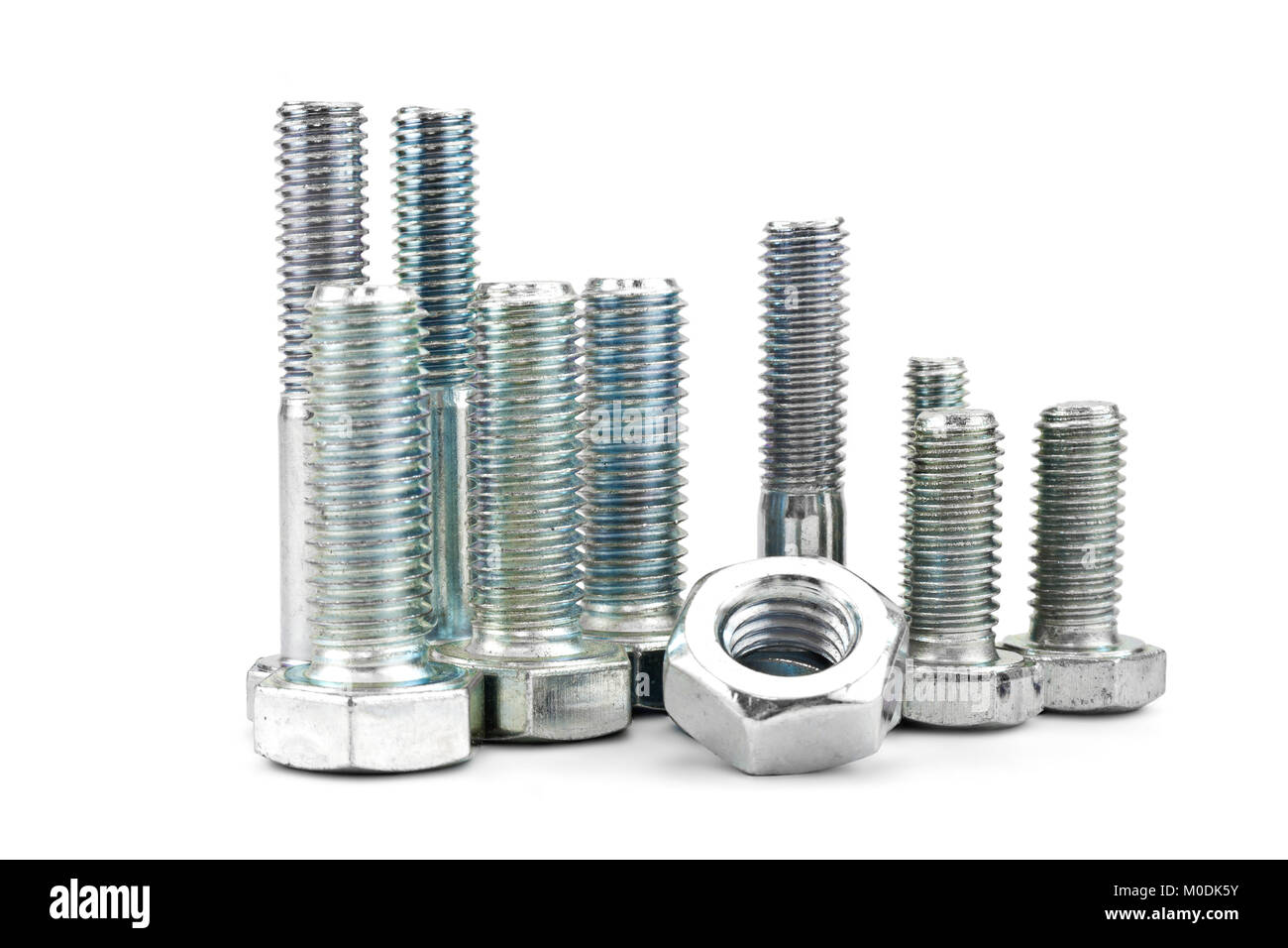 Many different bolts isolated on white background Stock Photo - Alamy