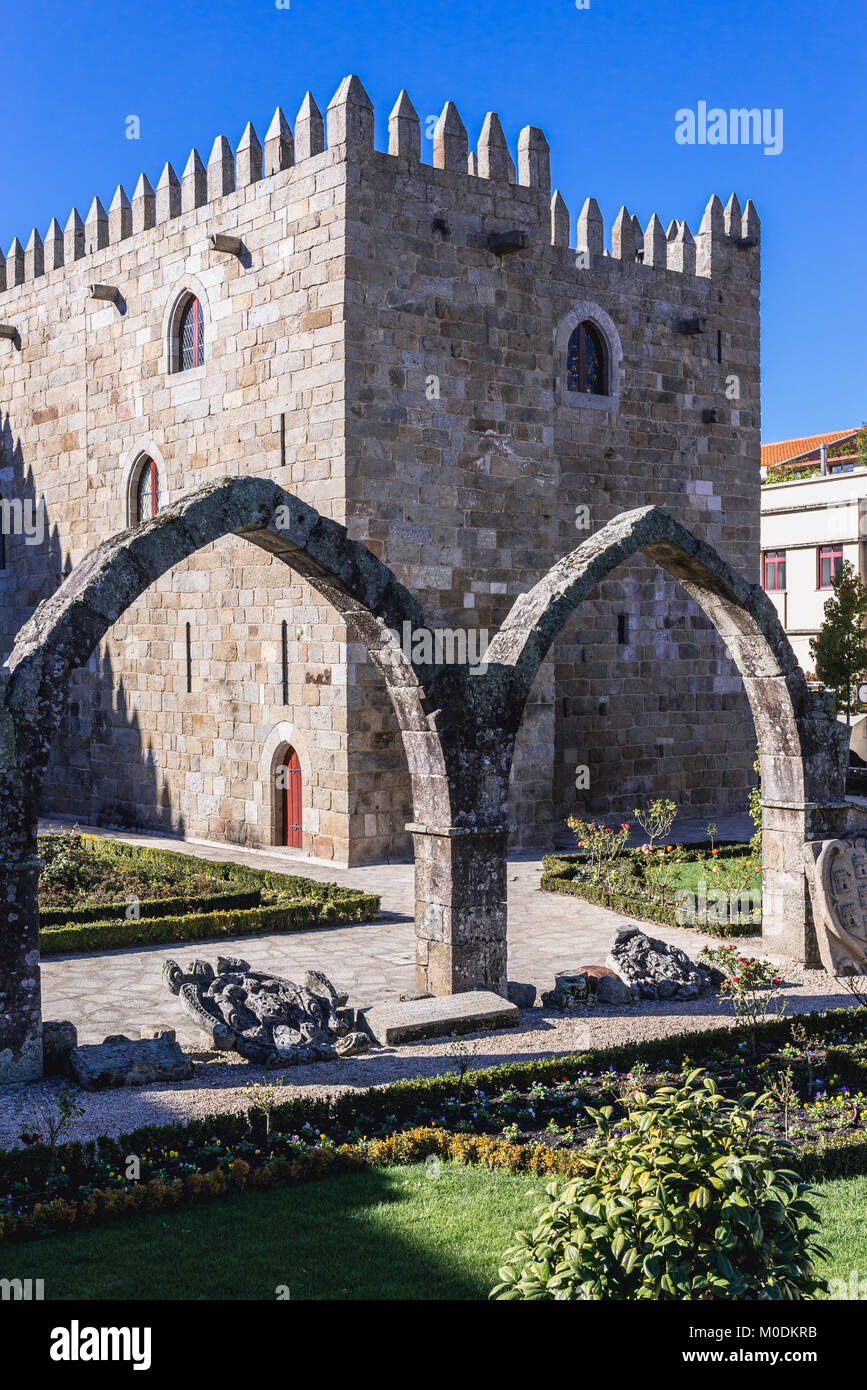 Archiepiscopal Palace seen from Santa Barbara gardens in Braga, one of ...