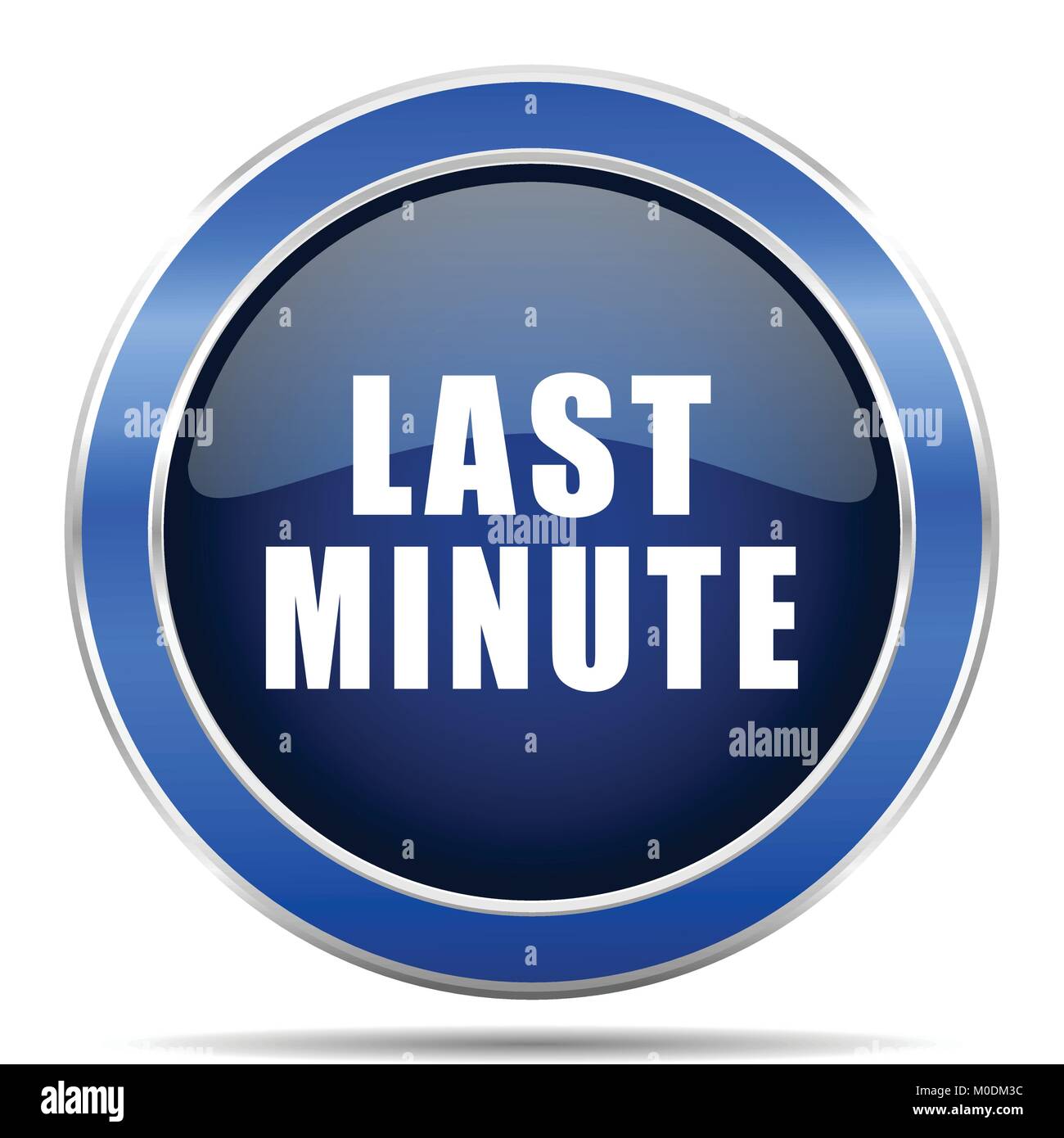 Last minute vector icon. Modern design blue silver metallic glossy web ...