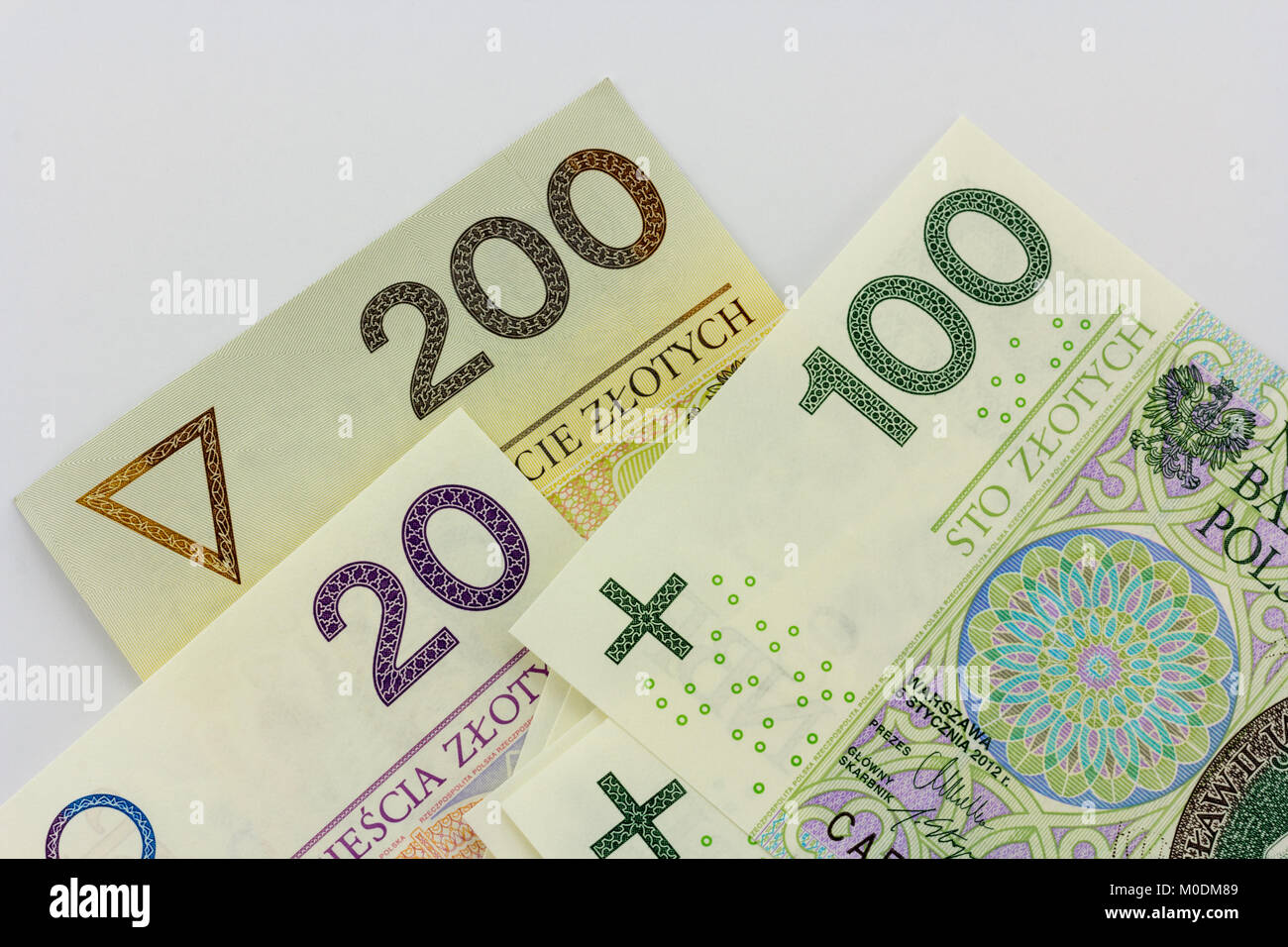 New Polish banknotes 100, 200 and 20 zloty Stock Photo - Alamy