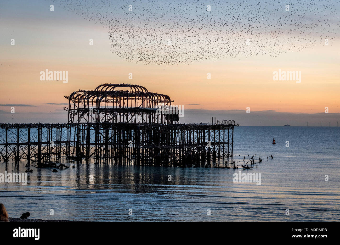 November Sunset from Brighton Beach Stock Photo - Alamy