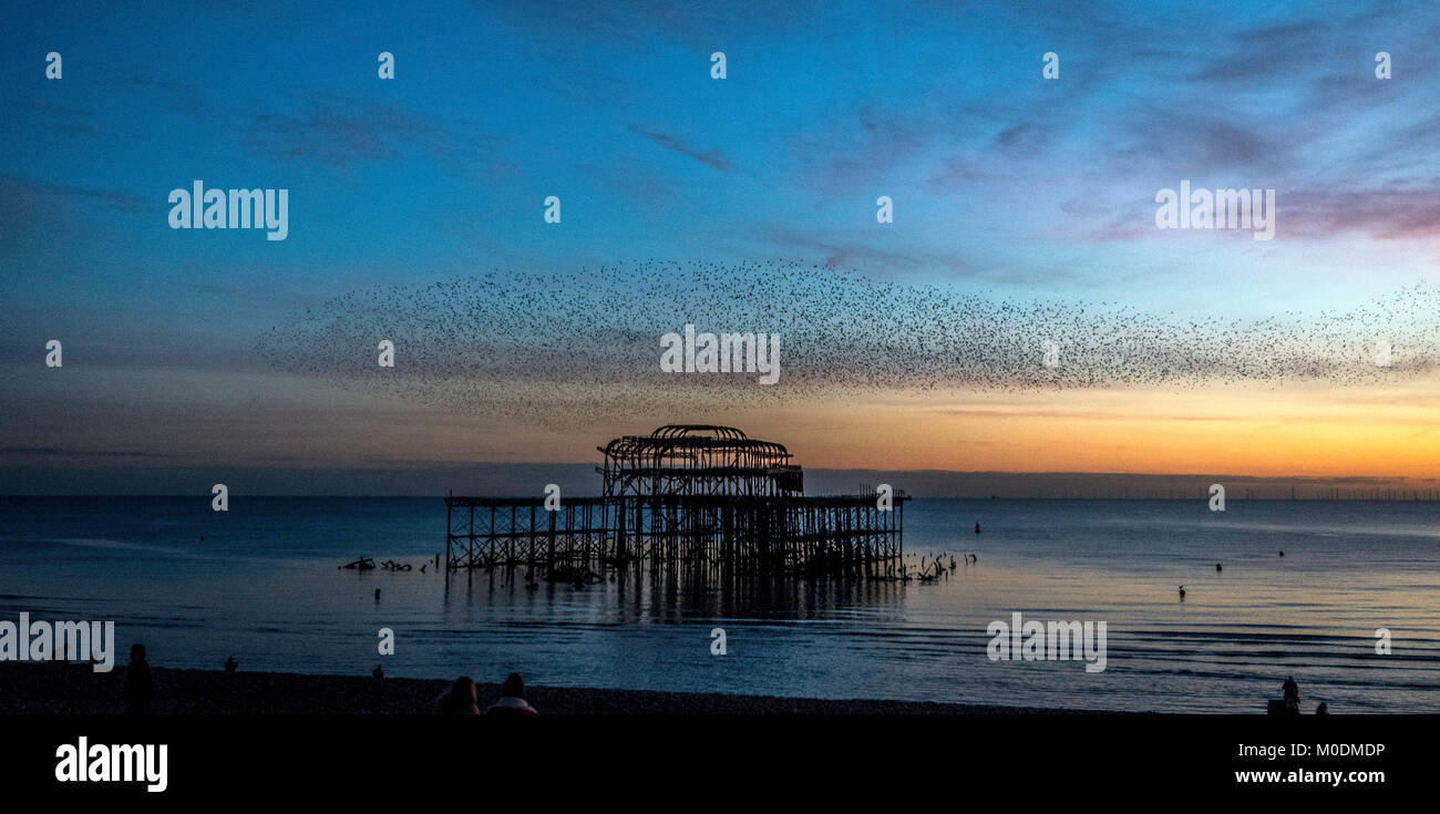 November Sunset from Brighton Beach Stock Photo - Alamy