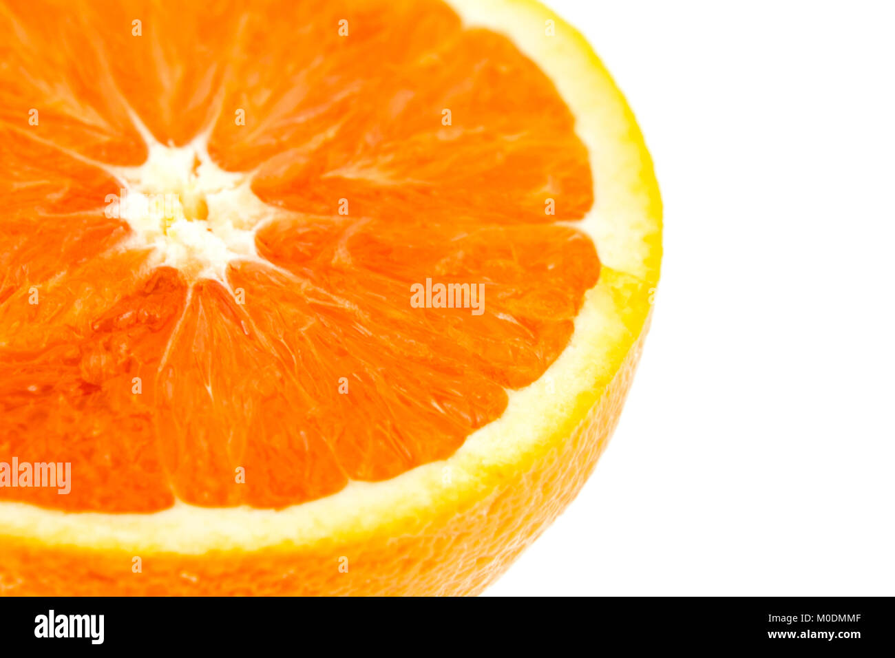 Close up of fresh sunkist orange isolated on white background Stock ...
