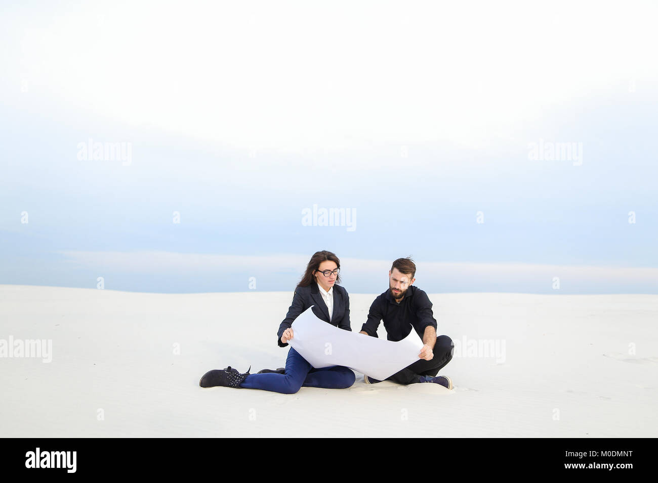 Economists brother and sister planning shopping center in dese Stock ...