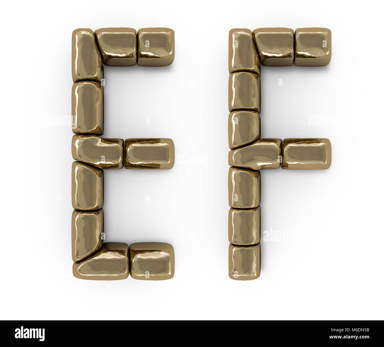 Set of letters, numbers and symbols from gold bars. 3D rendering Stock ...