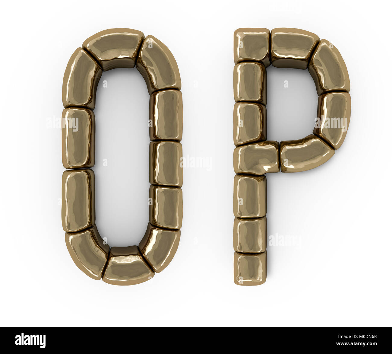 Set of letters, numbers and symbols from gold bars. 3D rendering Stock ...