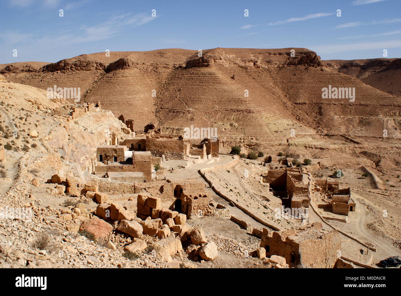 The abandoned hilltop Berber village and troglodyte houses of Douiret ...