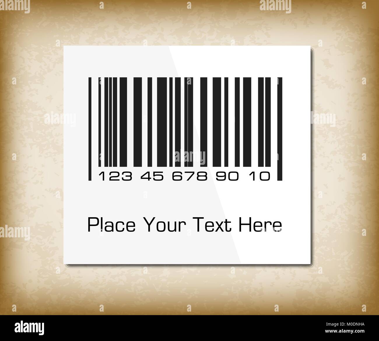 Bar code label on a dark packing paper. Vector illustration for your ...