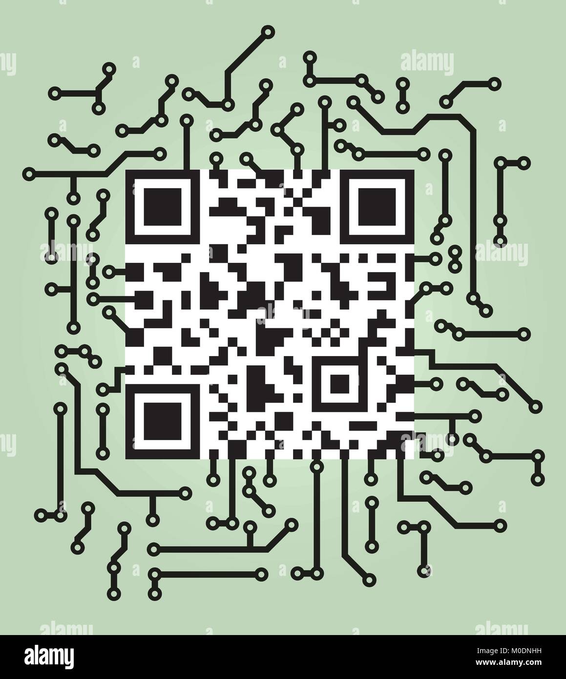 2D-barcobe, Qr-code with PCB-board design Stock Vector Image & Art - Alamy