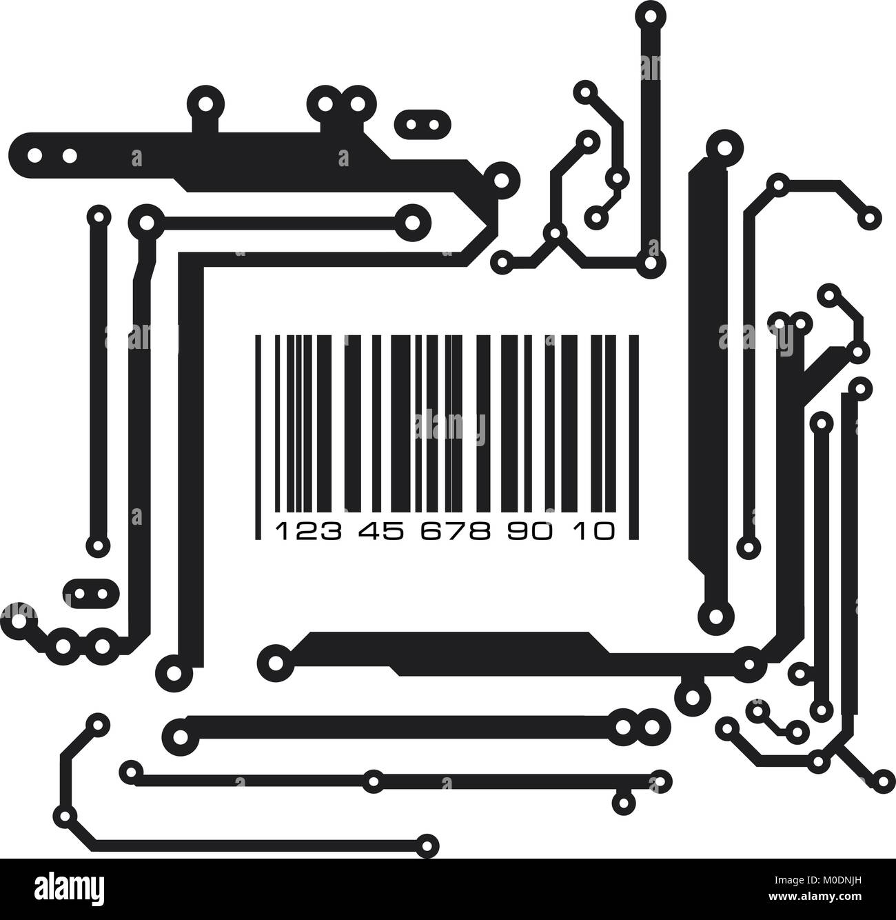 Bar code in PCB-layout style. Vector illustration Stock Vector Image ...