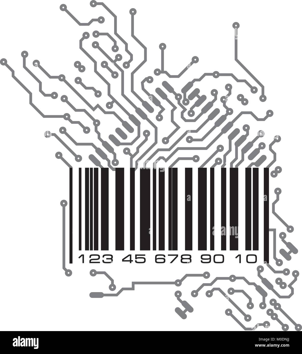 Bar code in PCB-layout style. Vector illustration Stock Vector Image ...