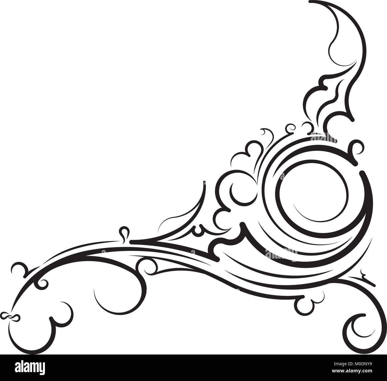 Ornamental floral corner. Vector illustration for your design or tattoo ...