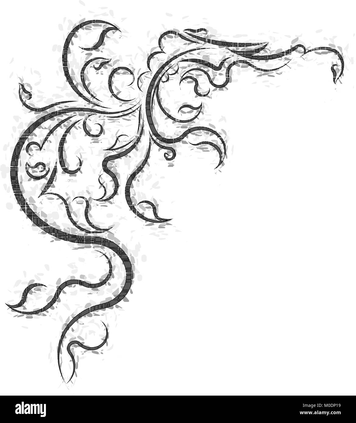 Ornamental floral corner. Vector illustration for your design or tattoo ...