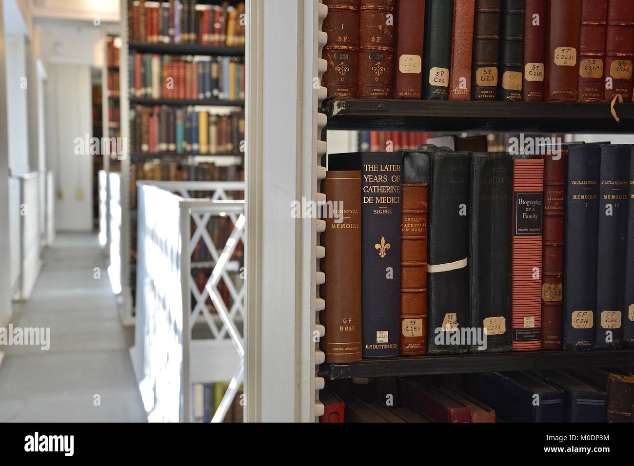Books inside the private Boston Athenaeum membership library on Beacon ...