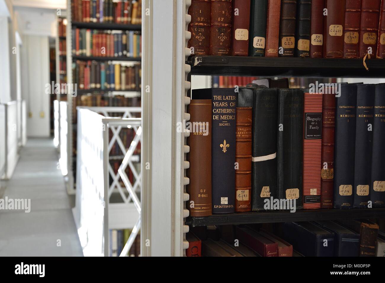 Books inside the private Boston Athenaeum membership library on Beacon ...