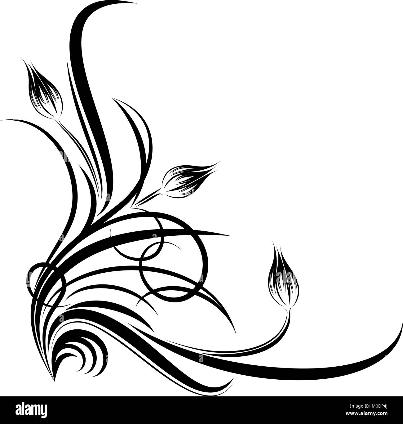 Ornamental floral corner. Vector illustration for your design or tattoo ...