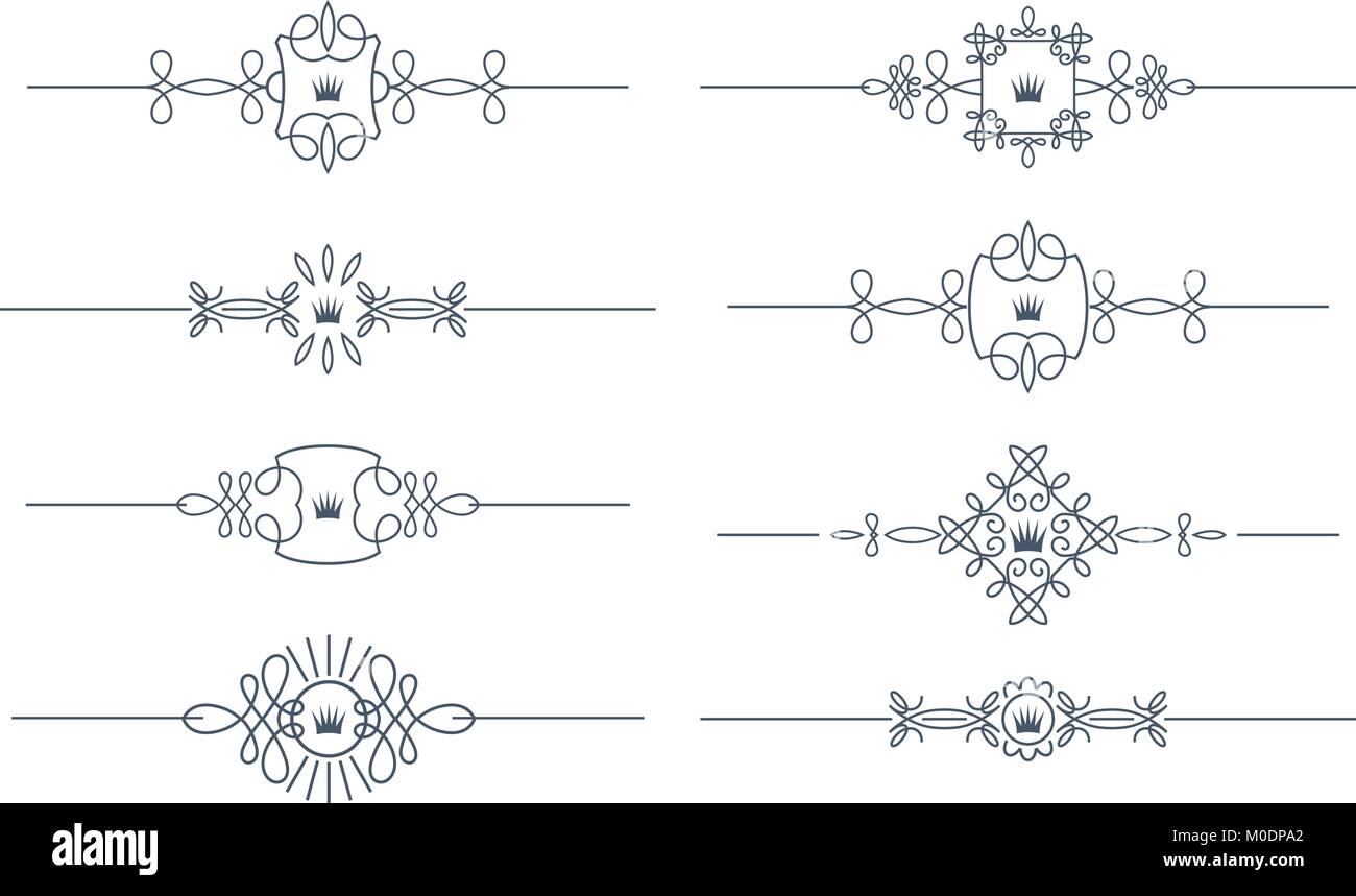 Set of 8 elegant text dividers with crown Stock Vector Image & Art - Alamy
