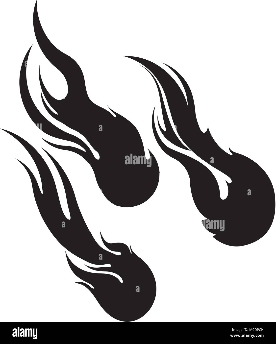 Fireball, comet, meteor, vector illustration, icons for your design ...