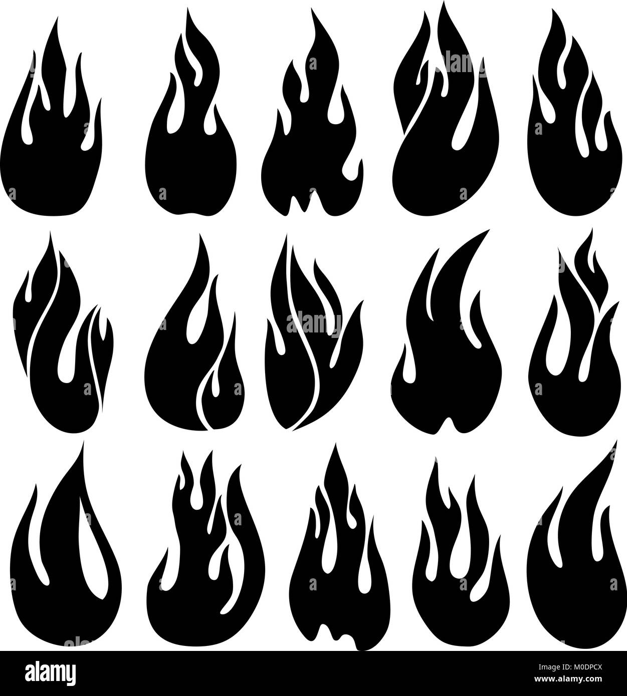 Set of black fires Stock Vector Image & Art - Alamy