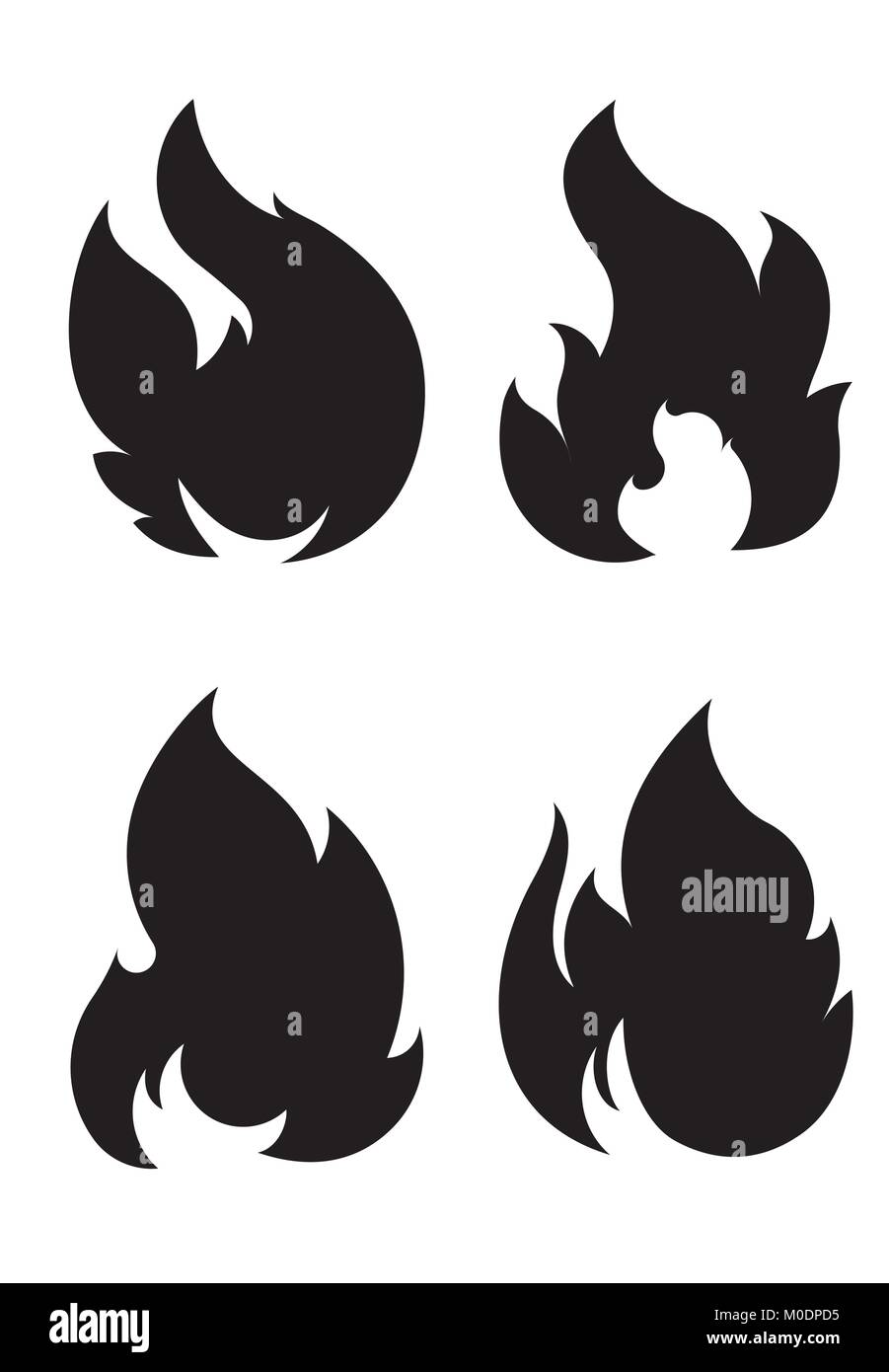 Set of 4 black fires for design or tattoo Stock Vector Image & Art - Alamy
